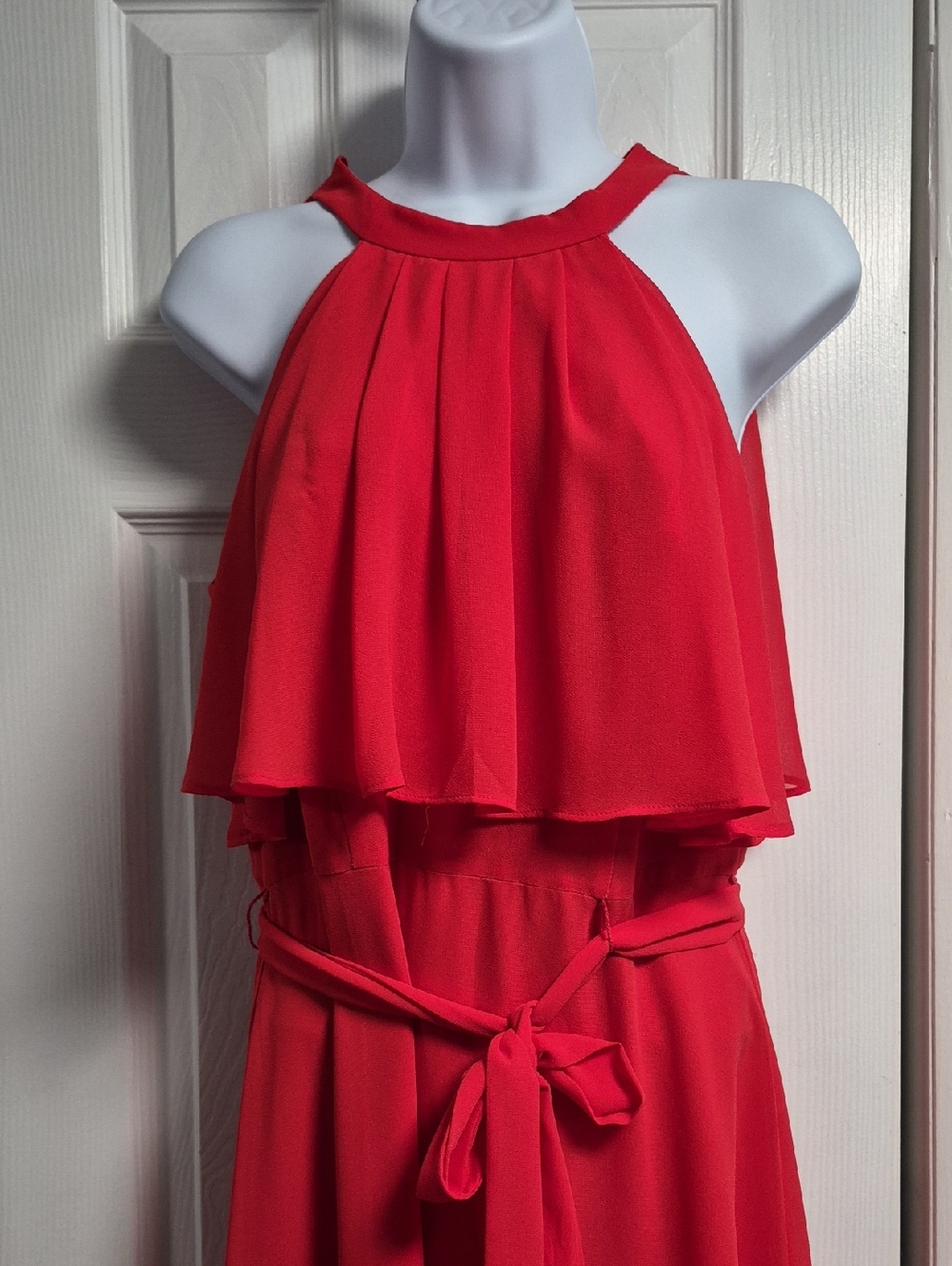 Alisa J | Dresses | Elisa J Red Halter Tiewaist Mini Dress 4 | Poshmark